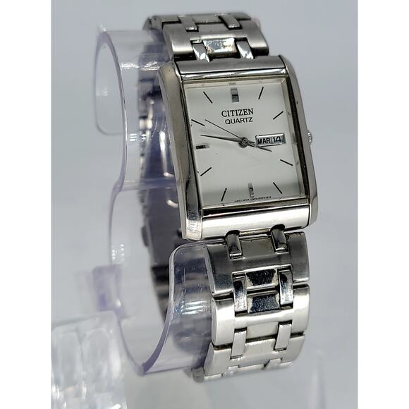 Citizen | Accessories | Silver Rectangular Citizen Quartz Watch With ...